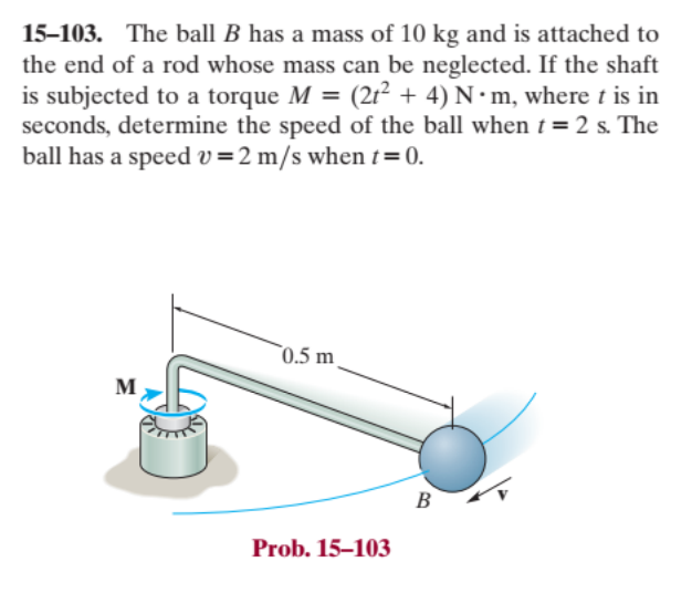 Solved 15-103. ﻿The ball B ﻿has a mass of 10 kg ﻿and is | Chegg.com