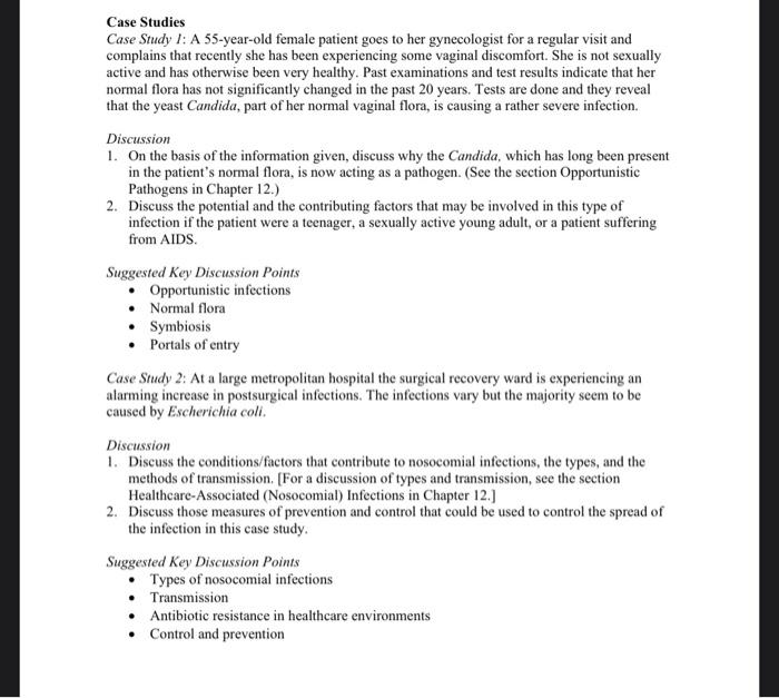 Solved Case Studies Case Study 1: A 55-year-old female | Chegg.com