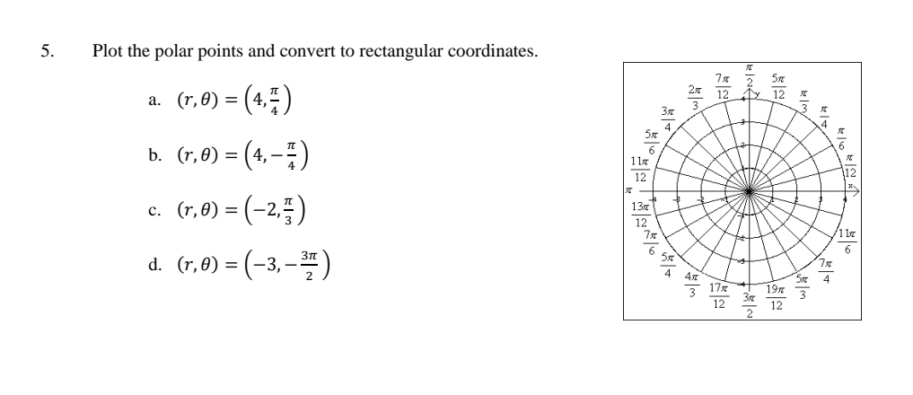 Solved Plot the polar points and convert to rectangular | Chegg.com