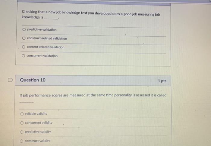 Solved Checking that a new job knowledge test you developed | Chegg.com
