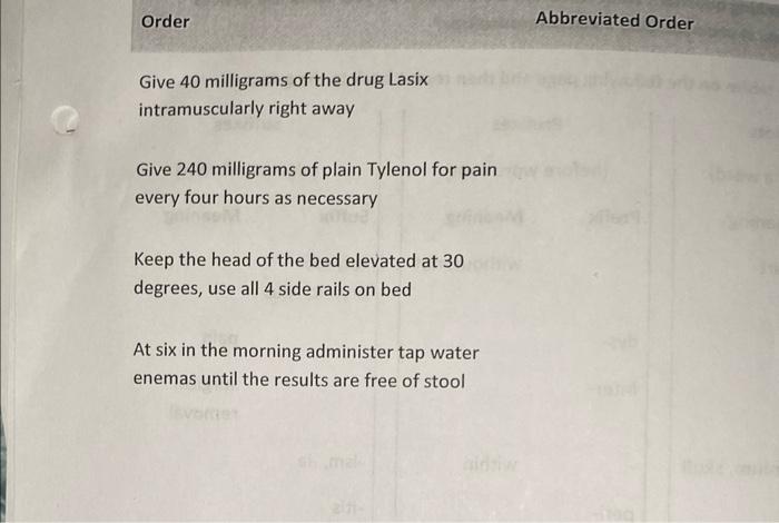 Solved Give 40 milligrams of the drug Lasix intramuscularly | Chegg.com