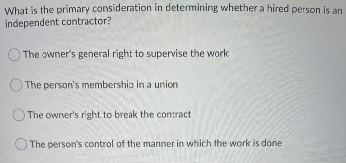 Solved What is the primary consideration in determining | Chegg.com