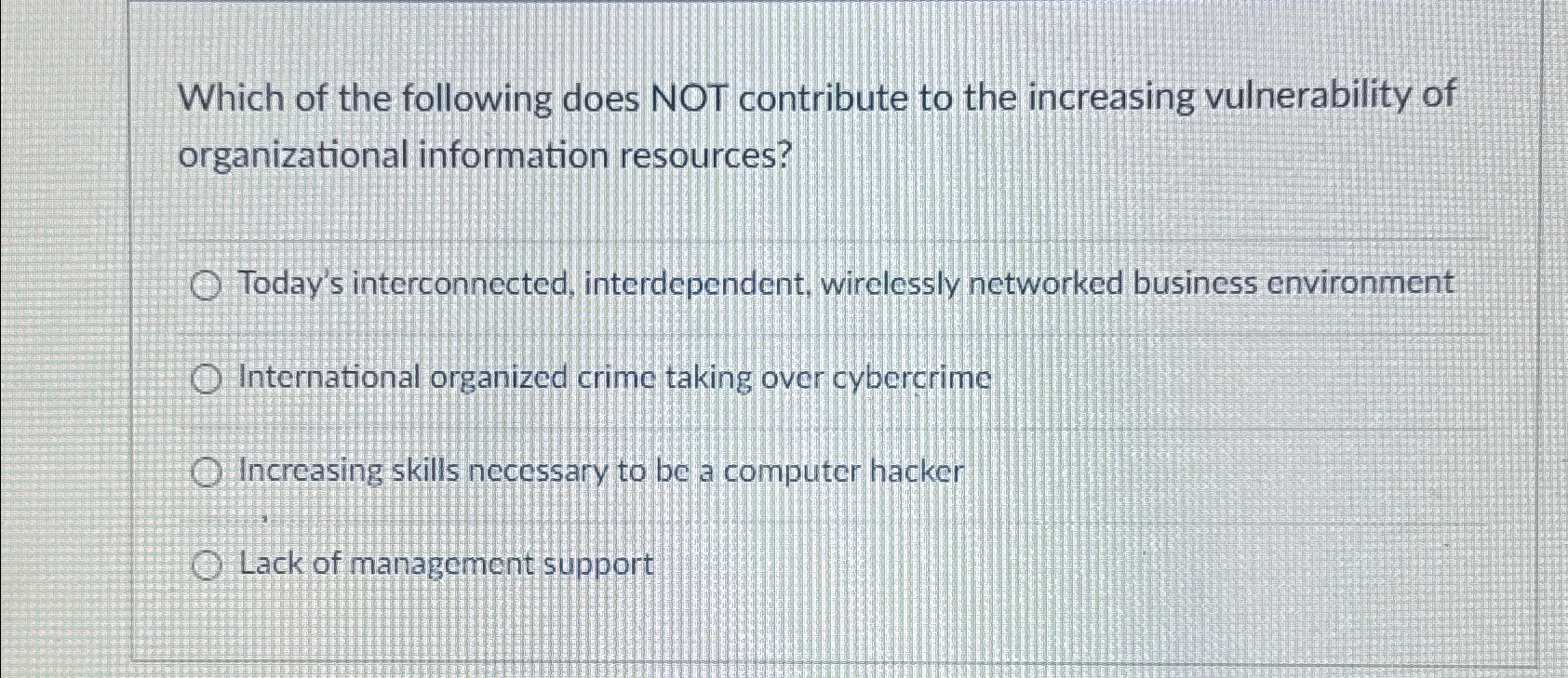 Solved Which of the following does NOT contribute to the | Chegg.com