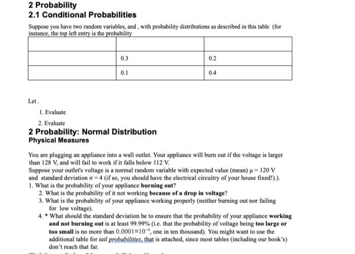 Solved 2 Probability 2.1 Conditional Probabilities Suppose | Chegg.com