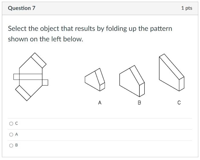 Solved Select the object that results by folding up the | Chegg.com