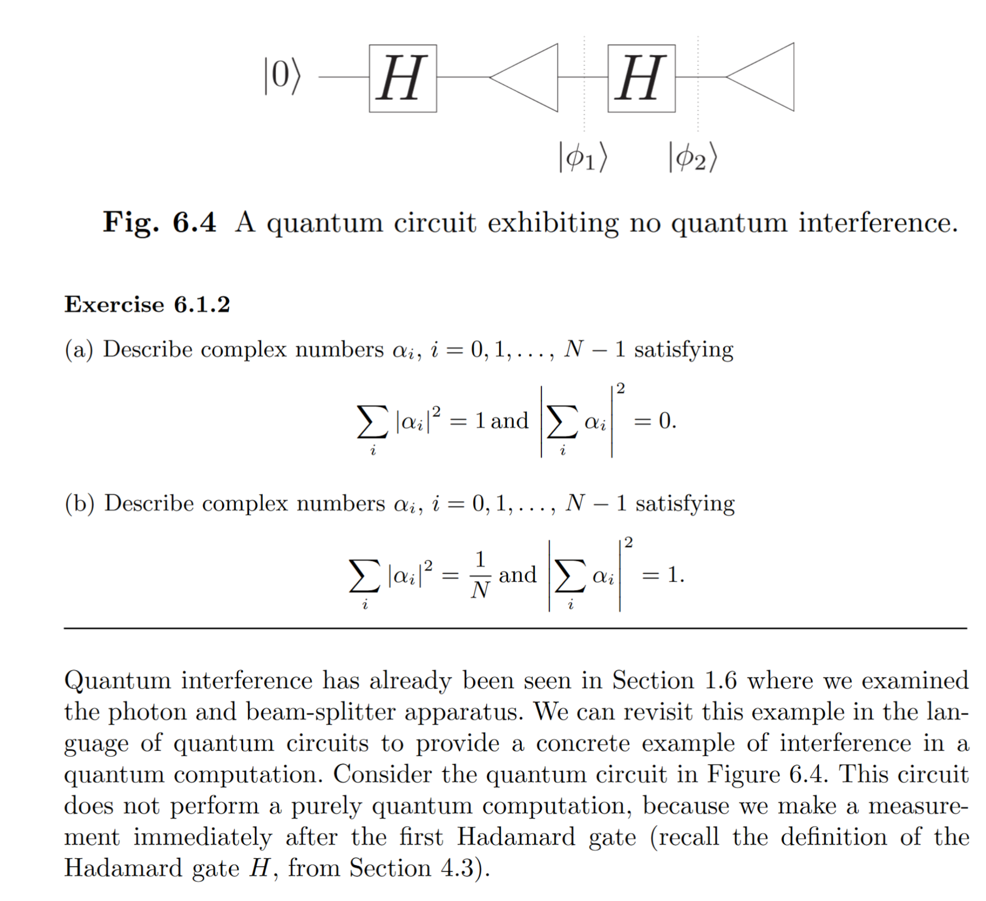 Fig. 6.4 ﻿A quantum circuit exhibiting no quantum | Chegg.com