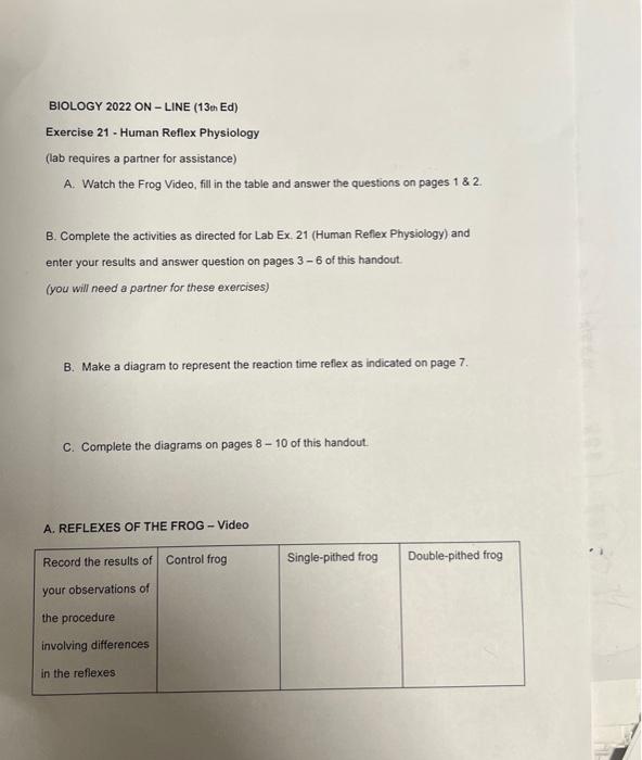 Solved BIOLOGY 2022 ON - LINE (13en Ed) Exercise 21 - Human | Chegg.com