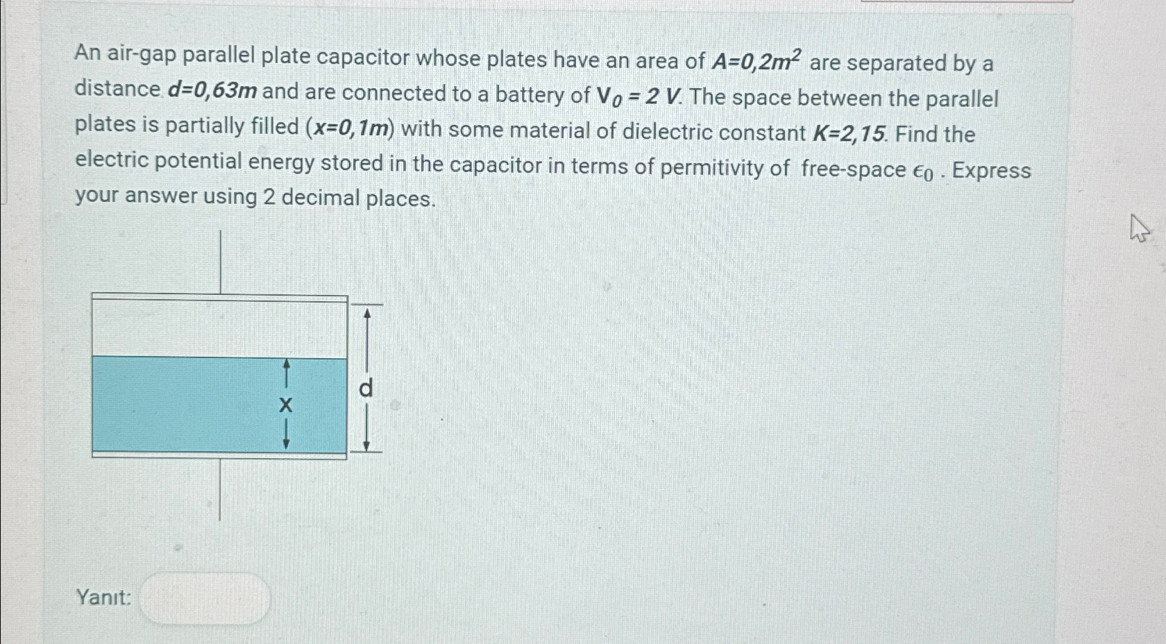 Solved An air-gap parallel plate capacitor whose plates have | Chegg.com