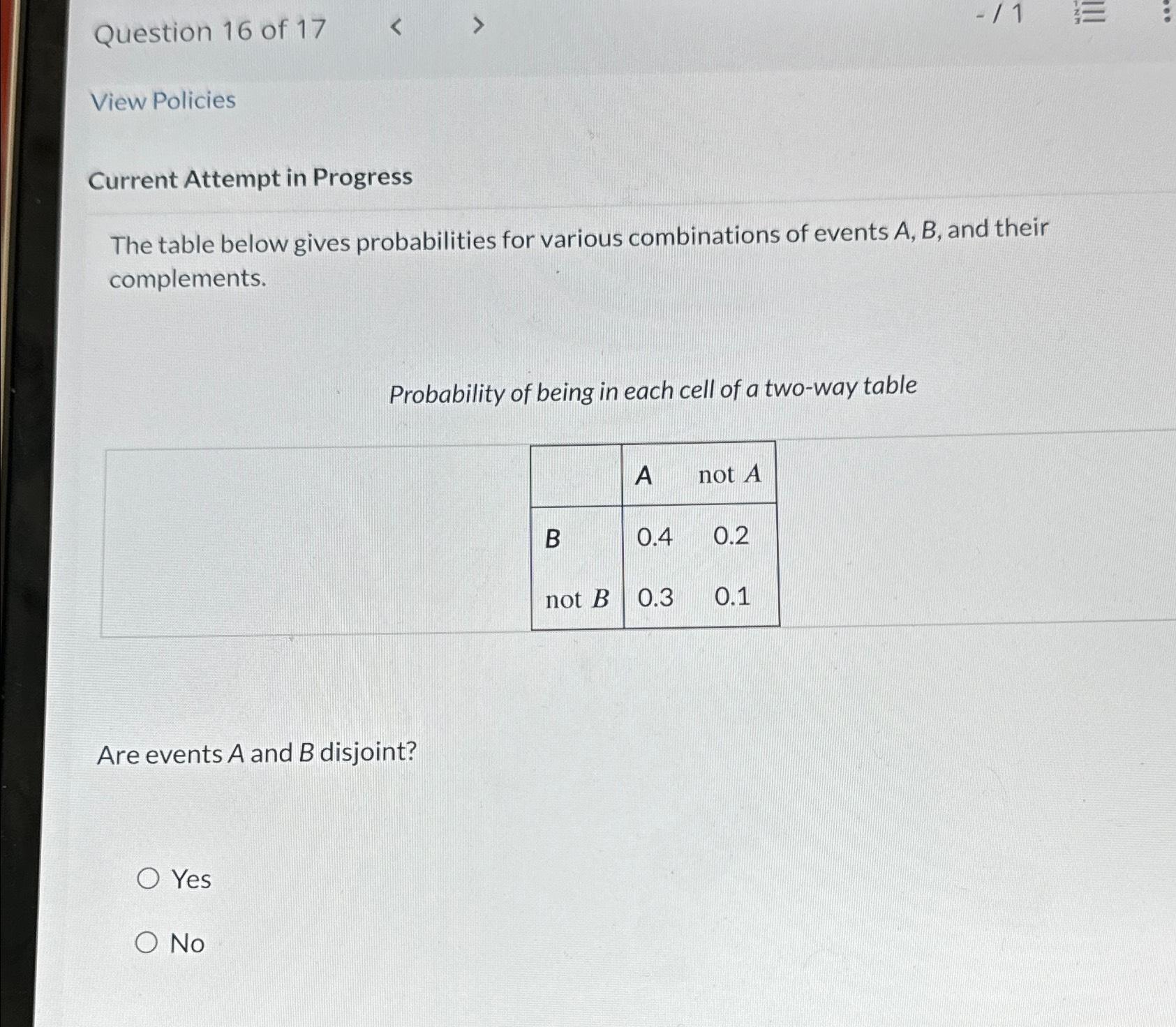 Solved Question 16 of 17View PoliciesCurrent Attempt in | Chegg.com Solved Question 16 of 17View PoliciesCurrent Attempt in | Chegg.com