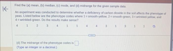 Solved the men phenotype code is ?the median phenotype code | Chegg.com