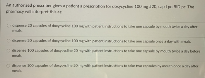 Solved An authorized prescriber gives a patient a | Chegg.com