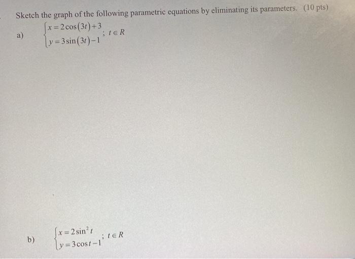 Solved Sketch the graph of the following parametric | Chegg.com