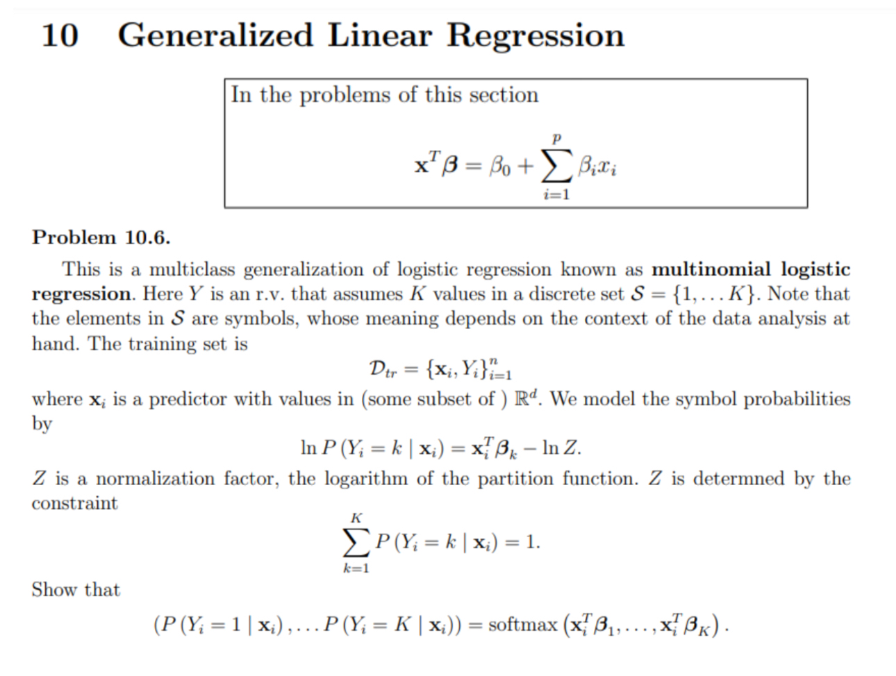 Solved 10 ﻿Generalized Linear RegressionIn the problems of | Chegg.com