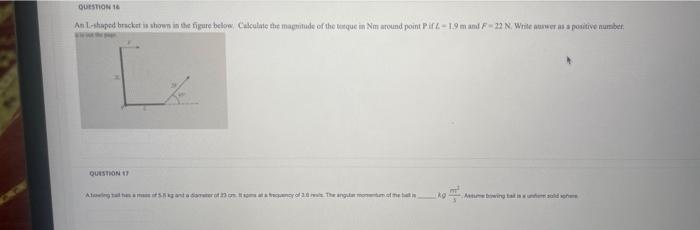 Solved QUESTIONQ AxisQuestion 16 An L-shaped bracket ls | Chegg.com