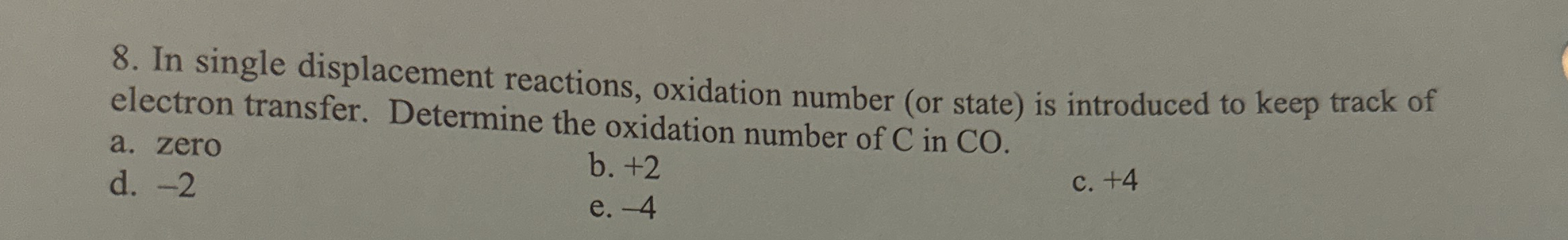 Solved In single displacement reactions, oxidation number | Chegg.com