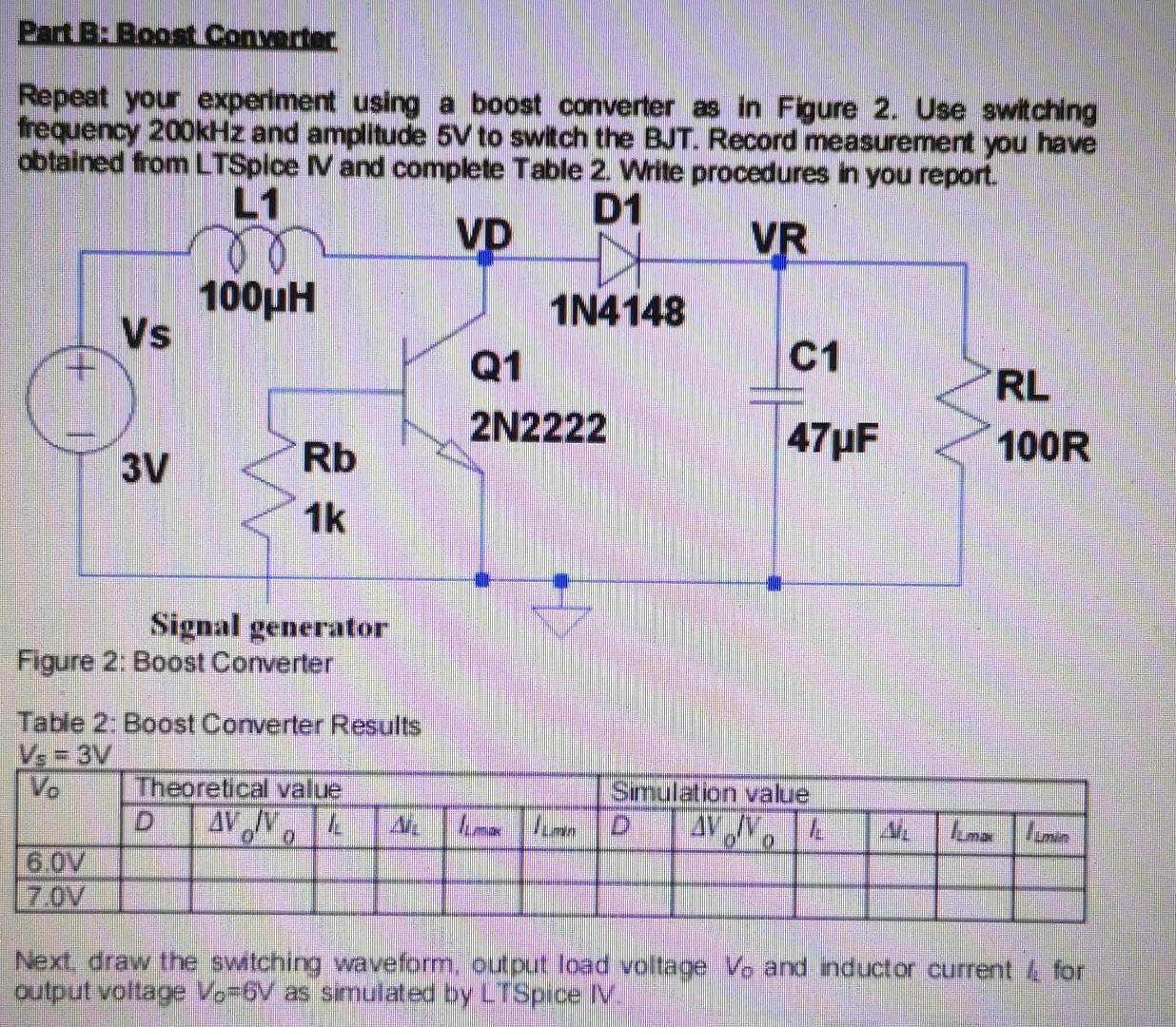 Solved Part B. Roost Converter Repeat your experiment using | Chegg.com