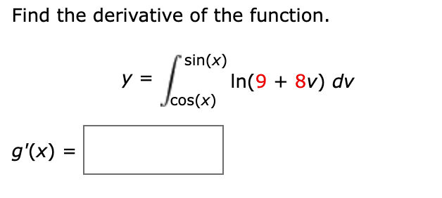 Solved Find the derivative of the | Chegg.com