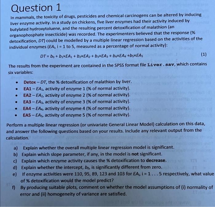 Solved Question 1 In mammals, the toxicity of drugs, | Chegg.com