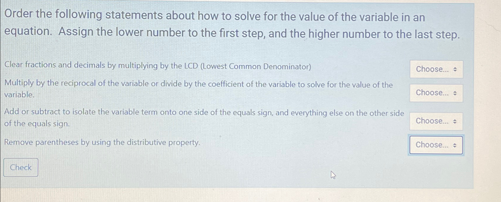 Solved Clear fractions and decimals by multiplying by the | Chegg.com