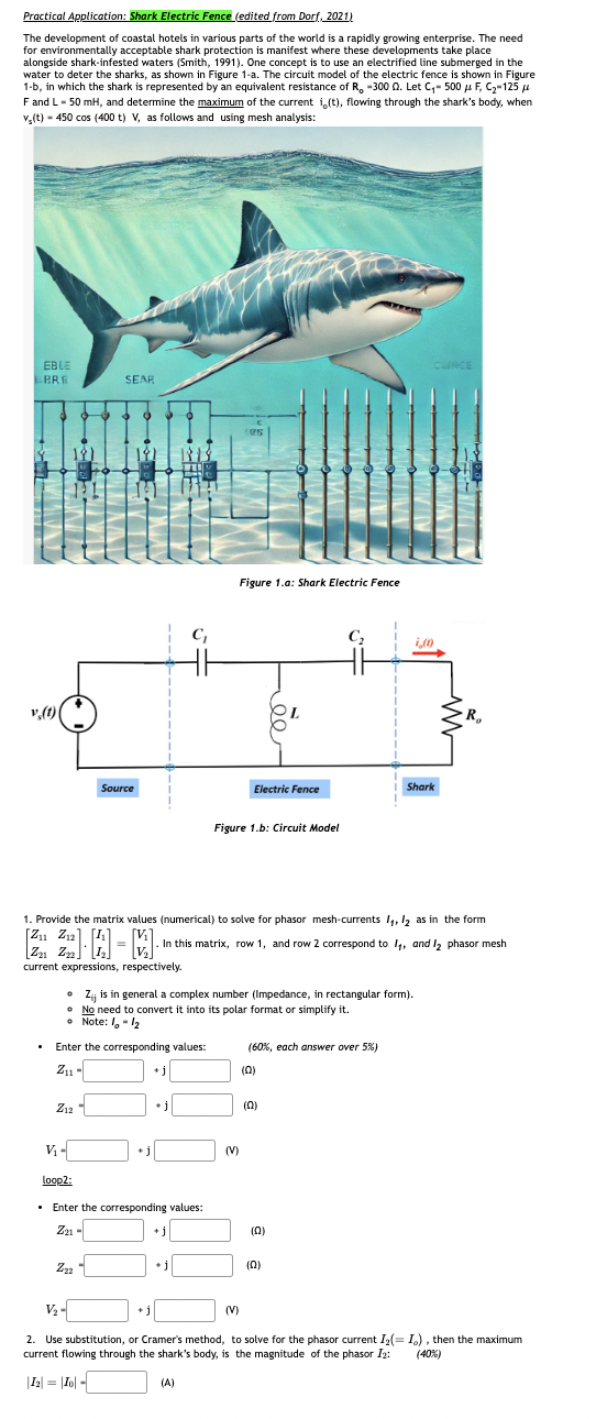 Solved Practical Application: Shark Electric Fence_(edited | Chegg.com