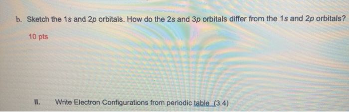 Solved sketch the 1s and 2p orbitals. how do the 2s and 3p | Chegg.com