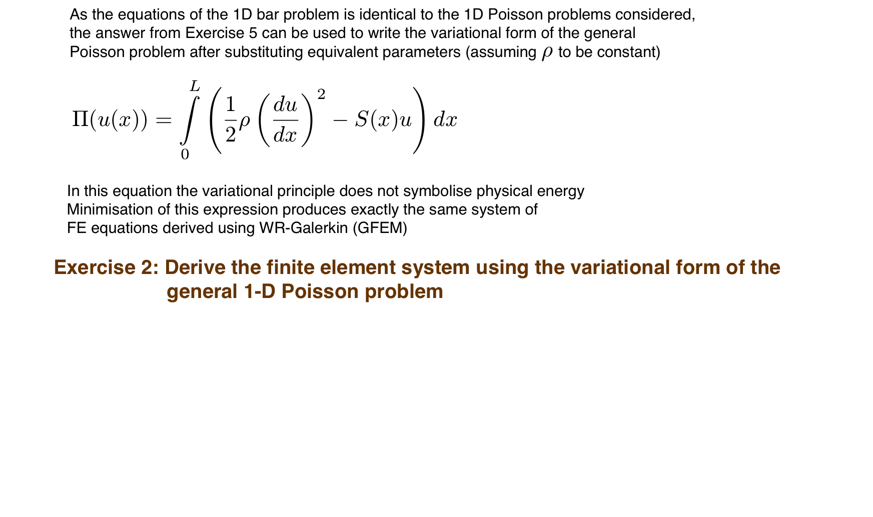 Solved As the equations of the 1D ﻿bar problem is identical | Chegg.com