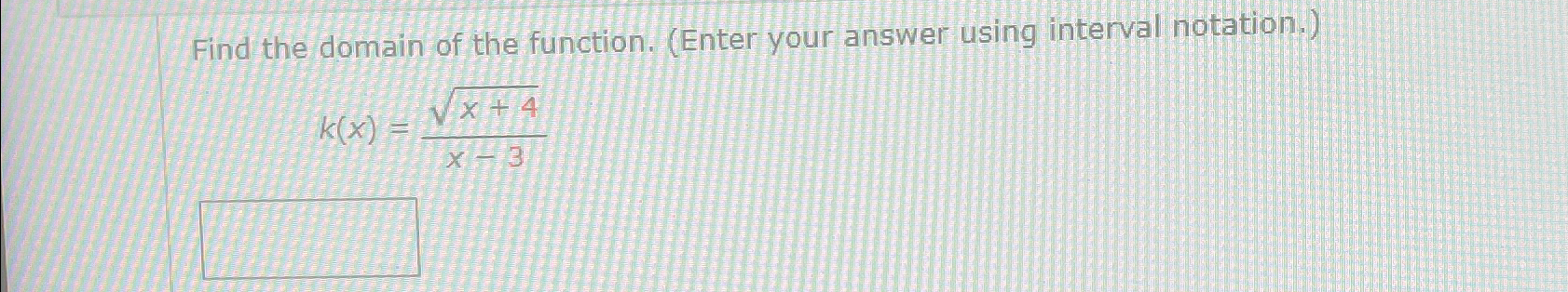 Solved Find the domain of the function. (Enter your answer | Chegg.com