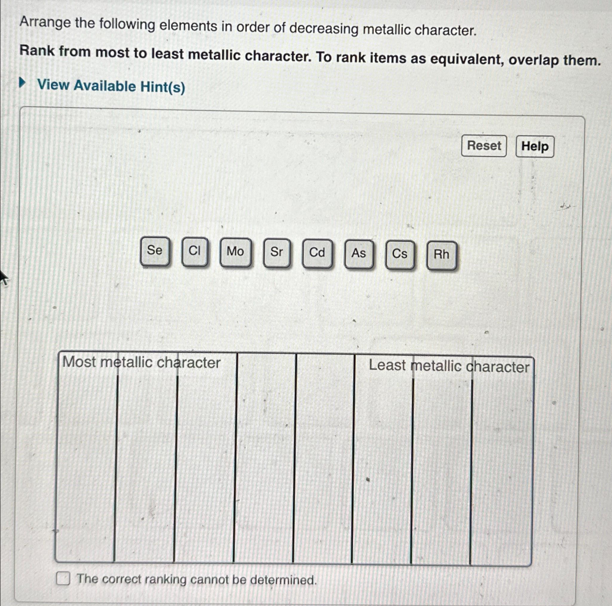 Solved Arrange the following elements in order of decreasing | Chegg.com
