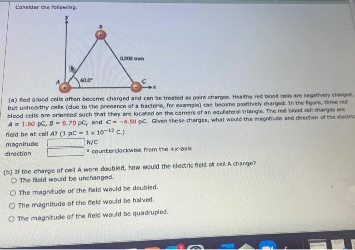 Solved Consider the following: 0.500 mm 60.0° (a) Red blood | Chegg.com