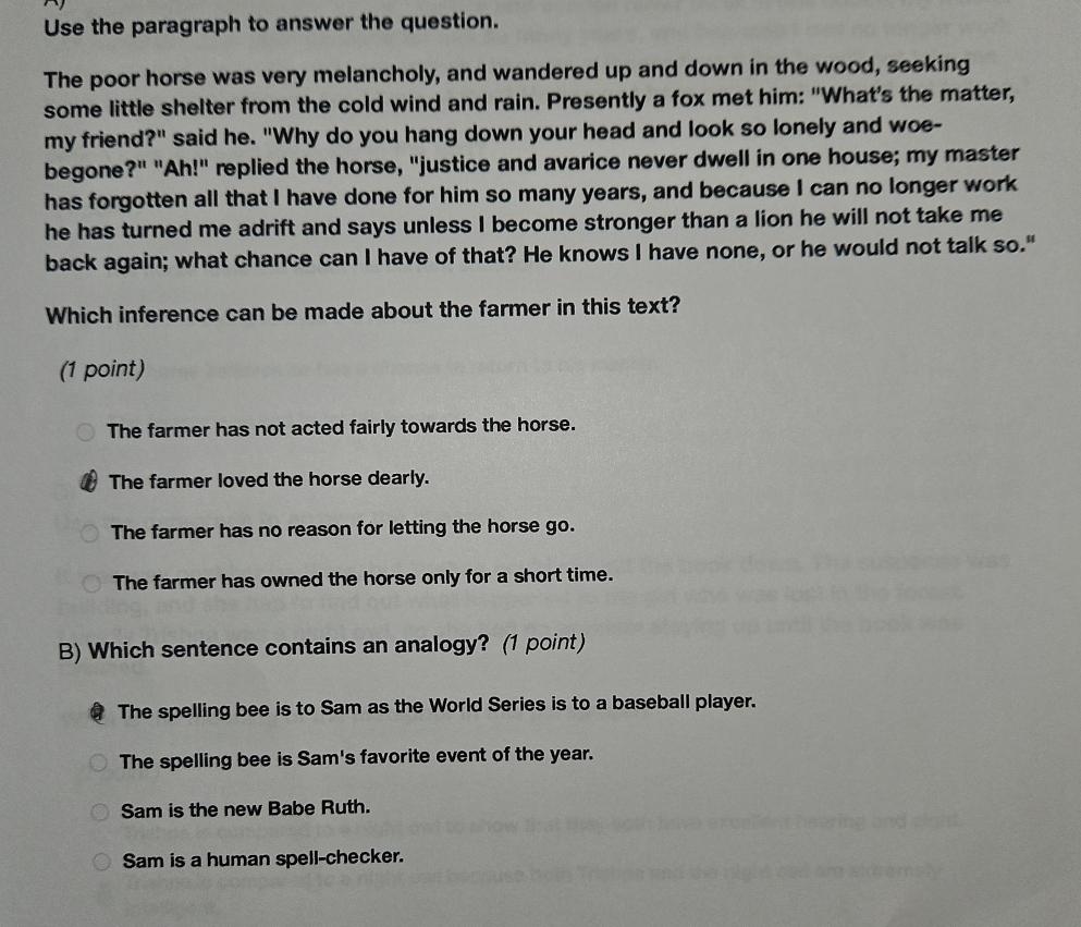 Solved Use the paragraph to answer the question.The poor | Chegg.com