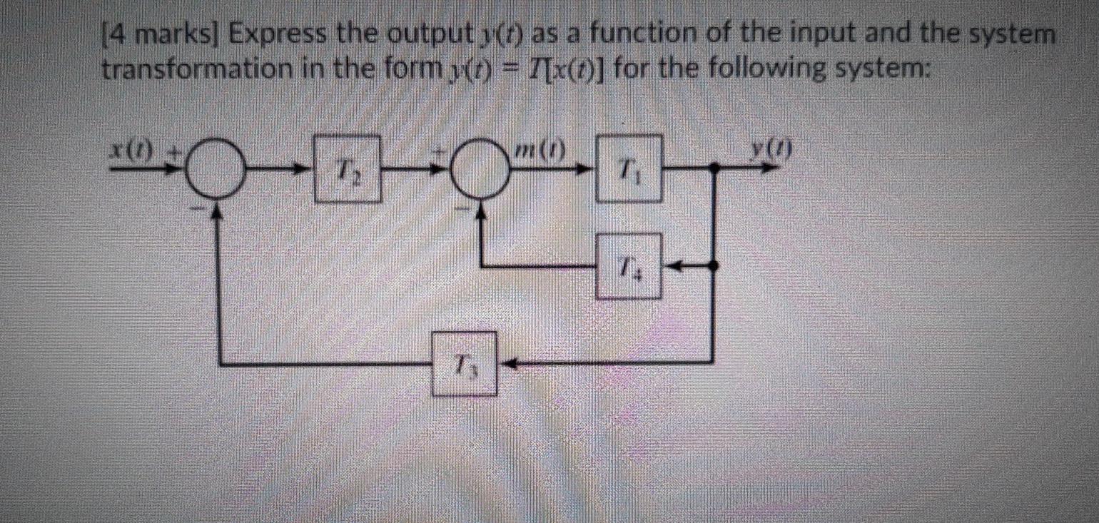 Solved [4 marks] Express the output y(t) as a function of | Chegg.com