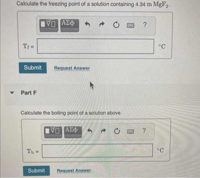 Solved Calculate the freezing point of a solution containing | Chegg.com