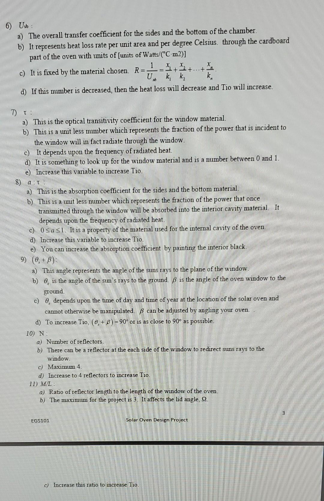Solved Purpose: Understand formulas applied in "Solar Oven | Chegg.com