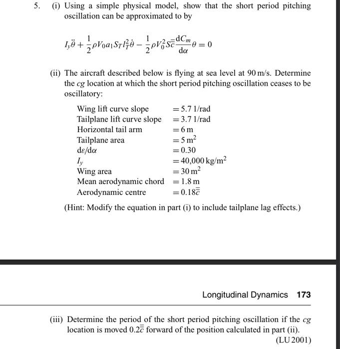 Solved (i) Using a simple physical model, show that the | Chegg.com