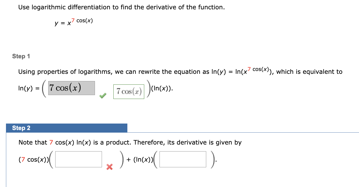 Solved Use logarithmic differentiation to find the | Chegg.com