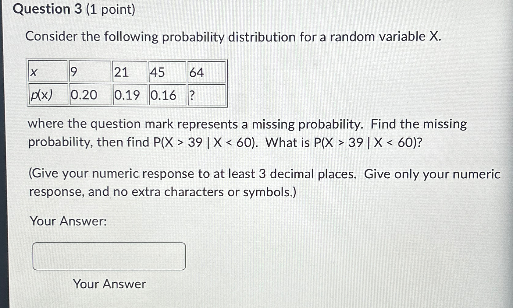 Solved Question 3 (1 ﻿point)Consider the following | Chegg.com