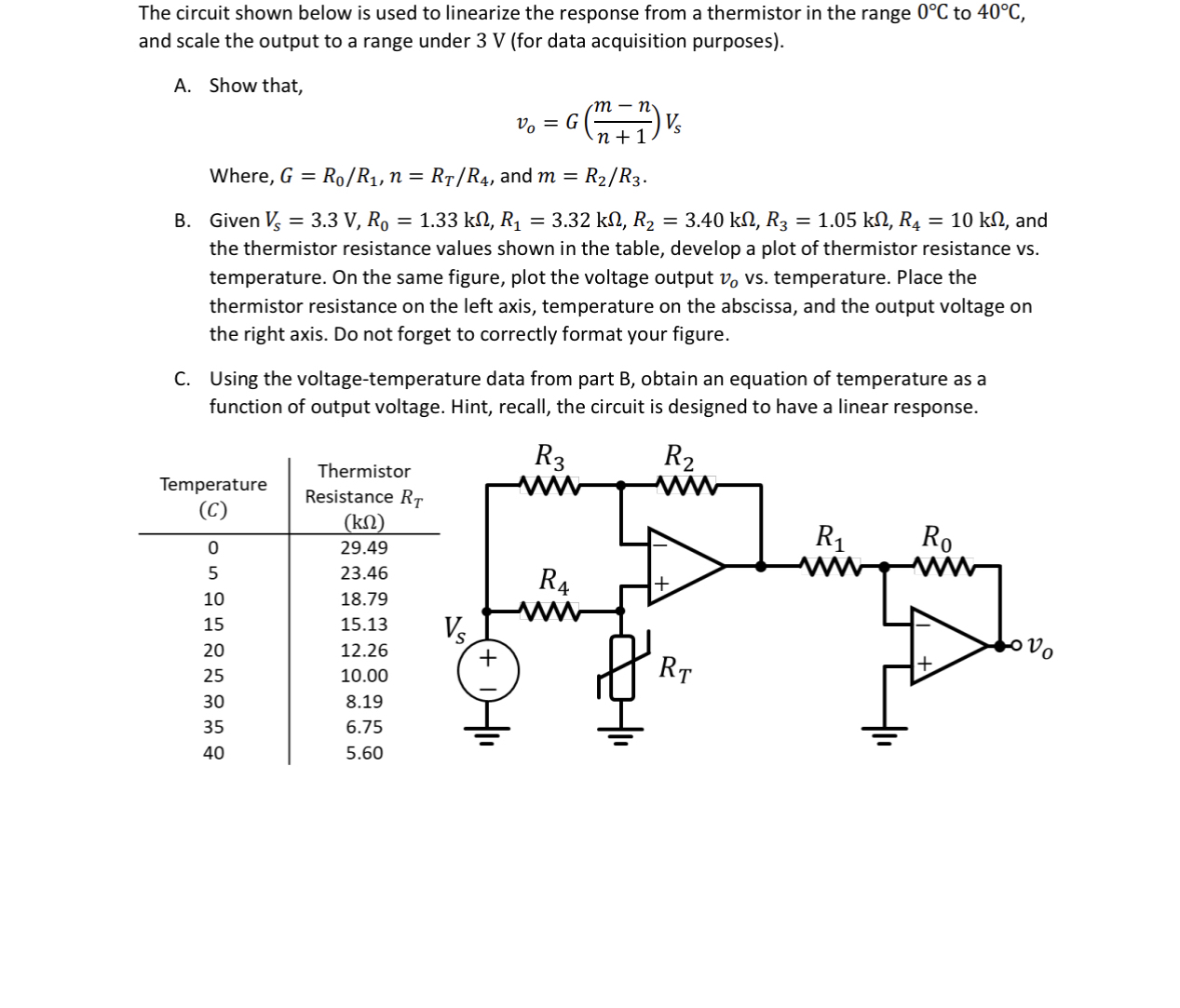 Solved The circuit shown below is used to linearize the | Chegg.com
