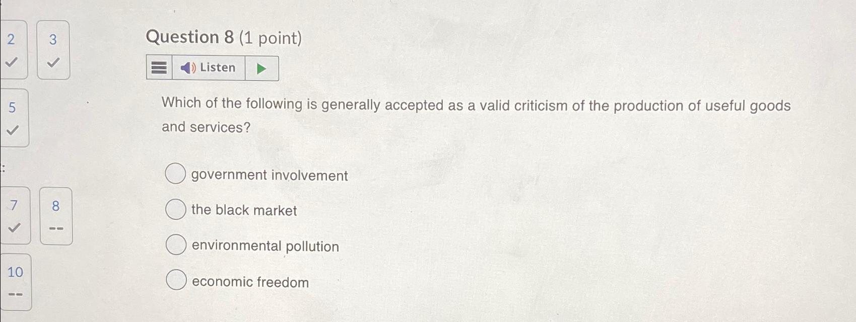 Solved 23Question 8 (1 ﻿point)Which of the following is | Chegg.com