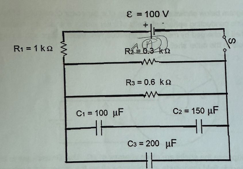 Solved Now consider the circuit shown above. Switch S is | Chegg.com