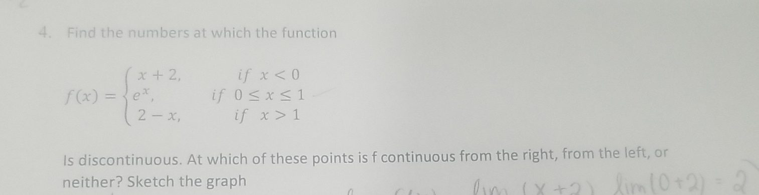 Solved Find the numbers at which the | Chegg.com