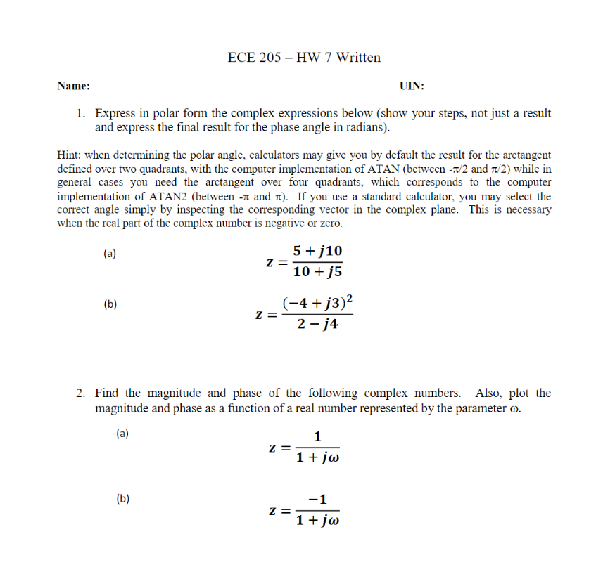 Solved ECE 205--π2 ﻿and | Chegg.com