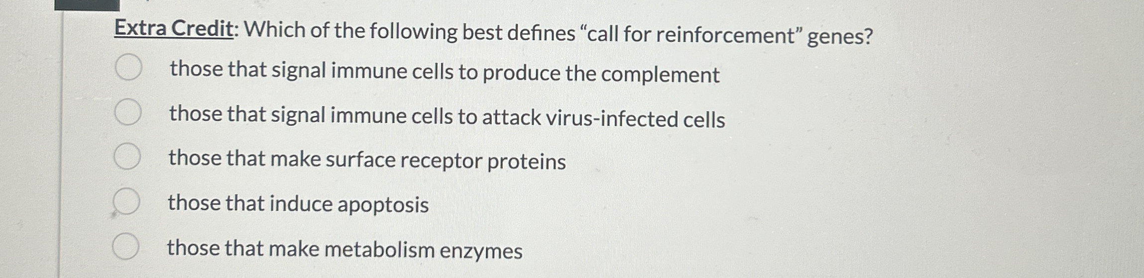 Solved Extra Credit: Which of the following best defines | Chegg.com