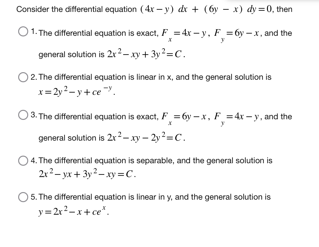 Solved Consider the differential equation | Chegg.com