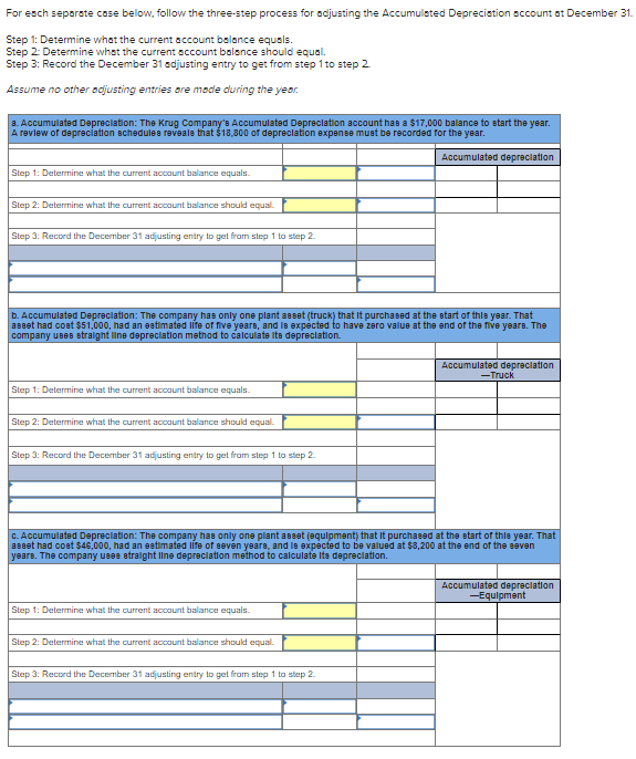 Solved For each separate case below, follow the three-step | Chegg.com
