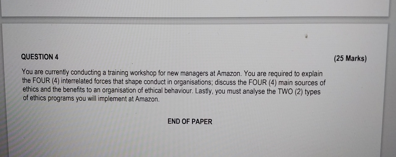 Solved QUESTION 4(25 ﻿Marks)You are currently conducting a | Chegg.com