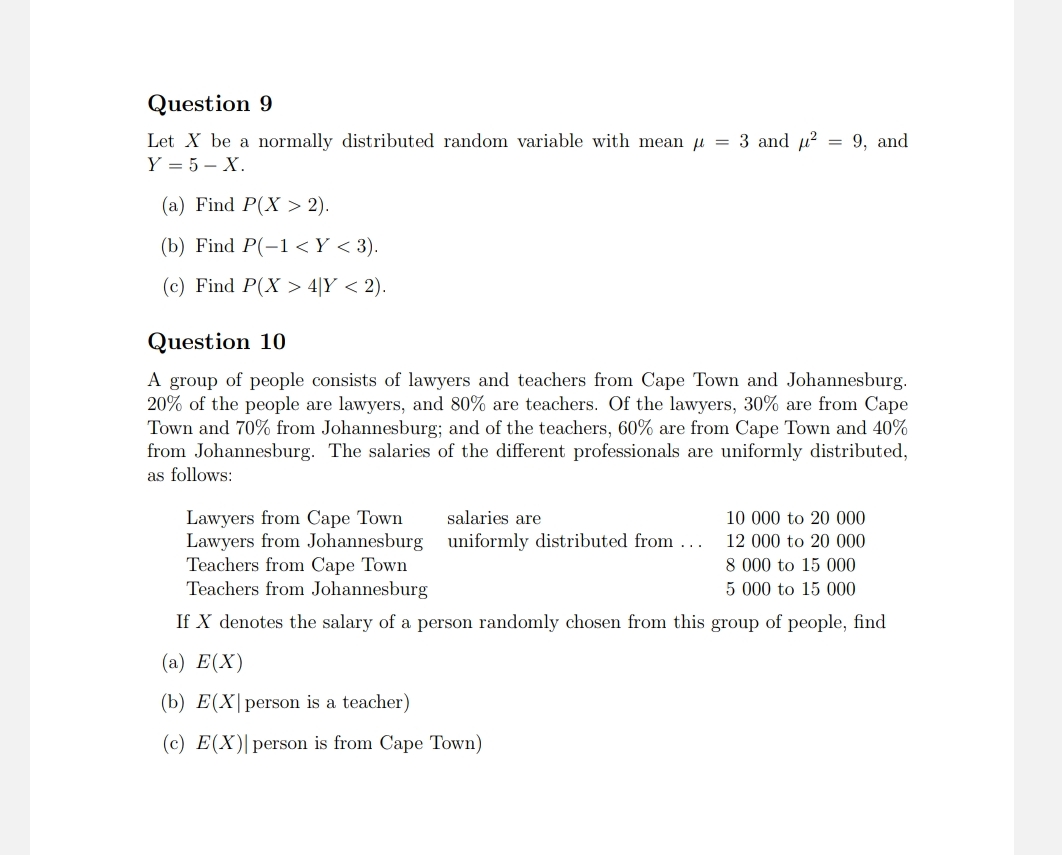 Solved Question 9Let x ﻿be a normally distributed random | Chegg.com