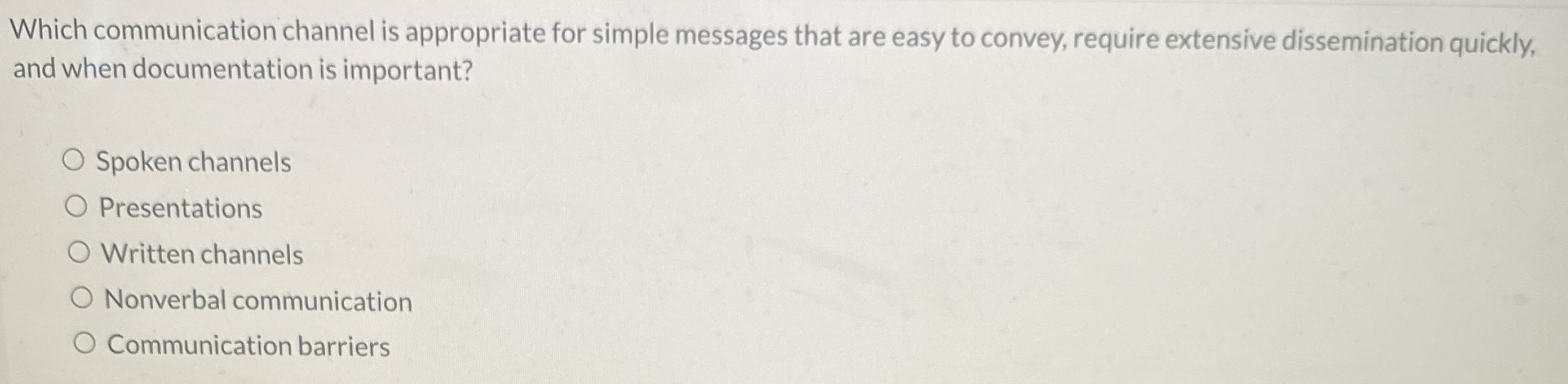 Solved Which communication channel is appropriate for simple | Chegg.com