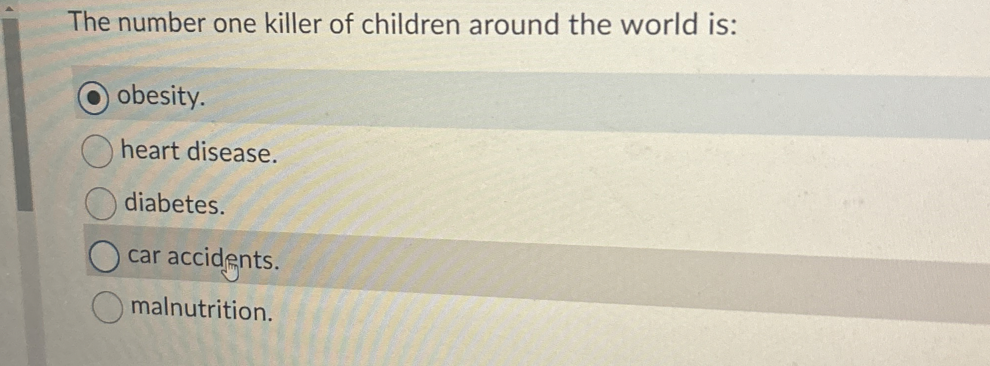 Solved The number one killer of children around the world | Chegg.com