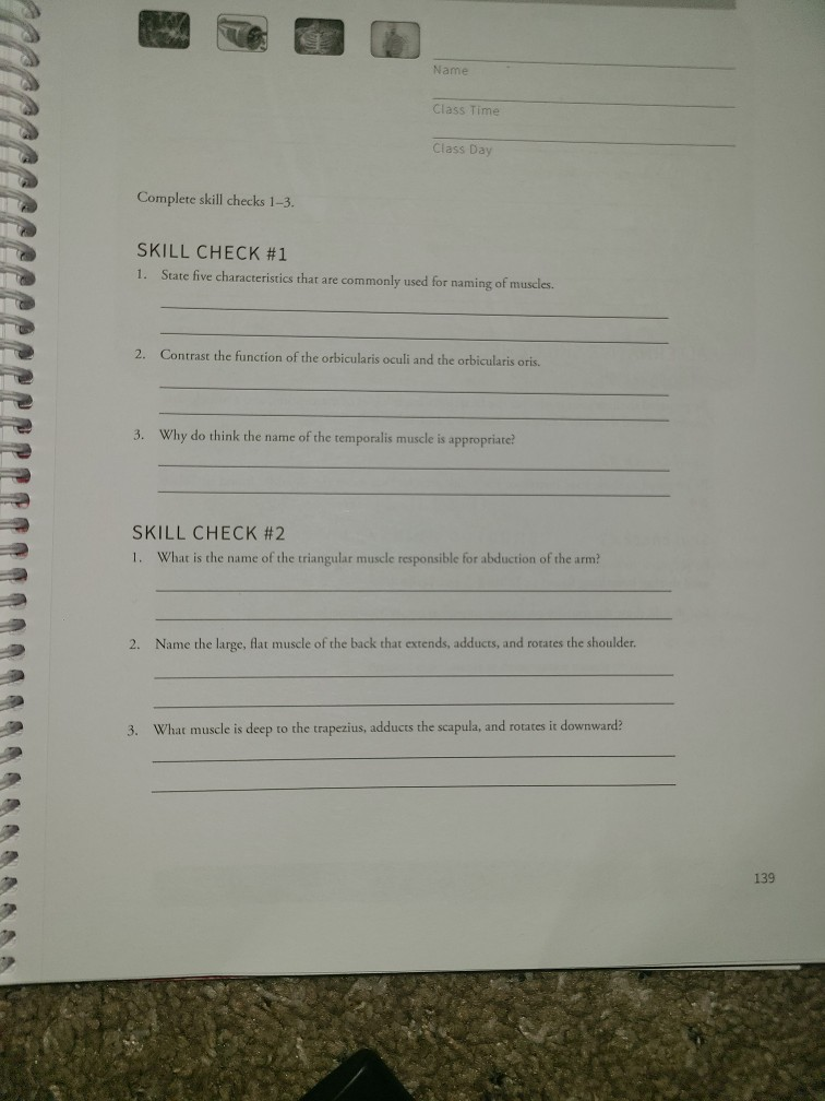 Solved Name Class Time Class Day Complete skill checks 1-3. | Chegg.com