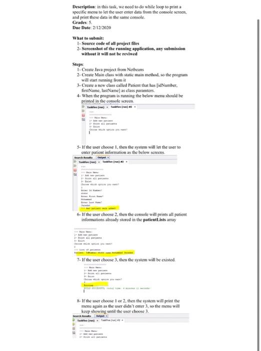 Solved Descriptions in this task, we need to do while loop | Chegg.com